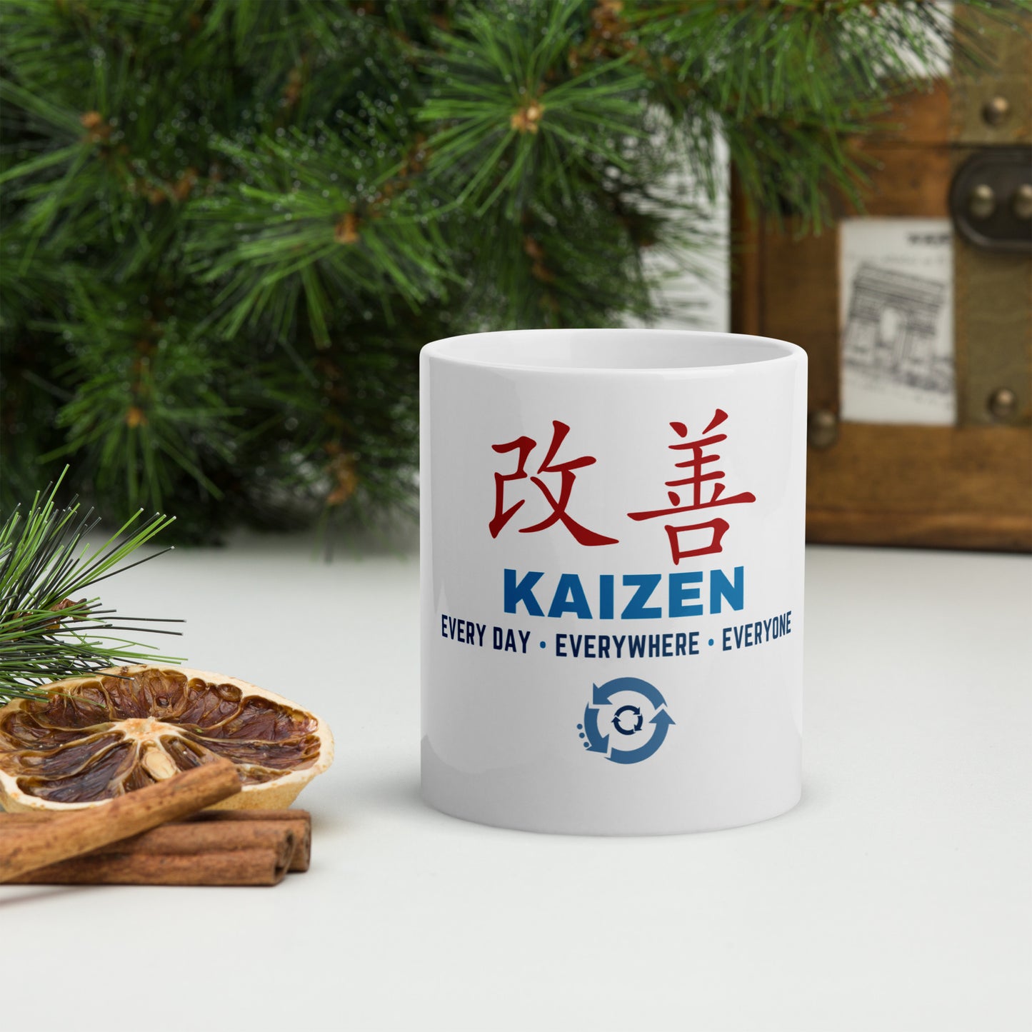 KAIZEN - White glossy mug – Kaizen Made Easy Store